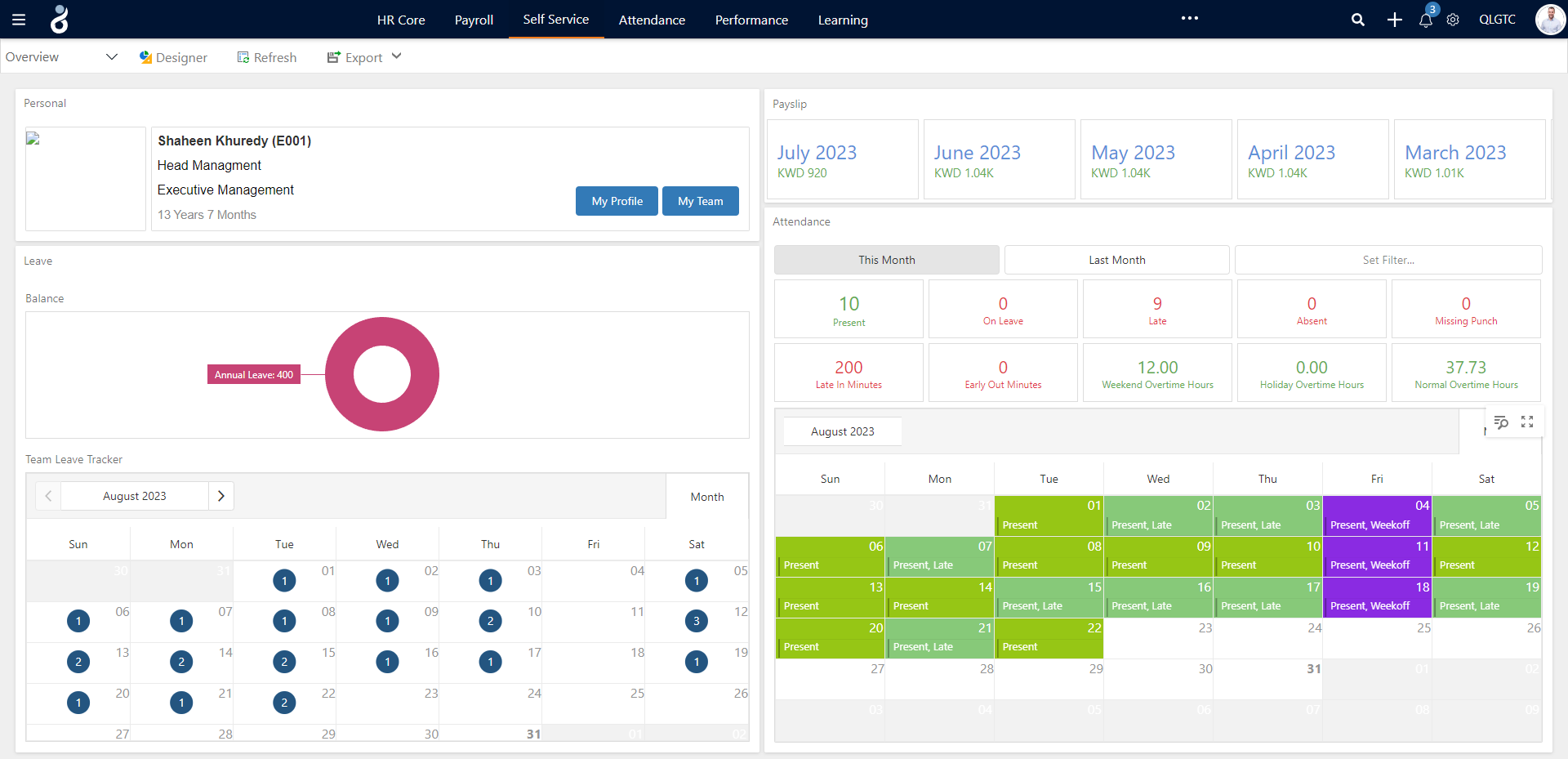Employee Self Service - HR Software in MENA | Enfinity